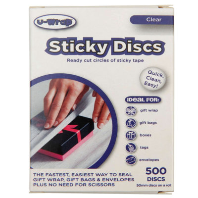 U-Wrap Sticky Discs Ready Cut Circles of Single Sided Adhesive Tape ...