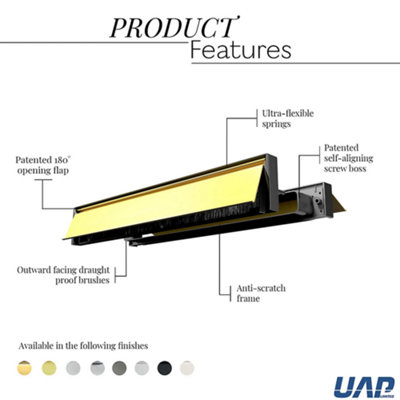 UAP 12" Gold Finish Aluminium Draught Proof Letterbox for Composite and ...