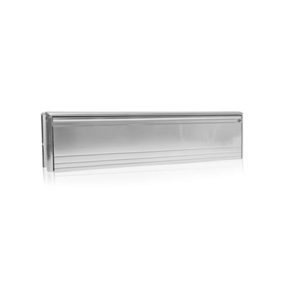UAP 12" Polished Silver Aluminium Draught Proof Letterbox for Composite ...