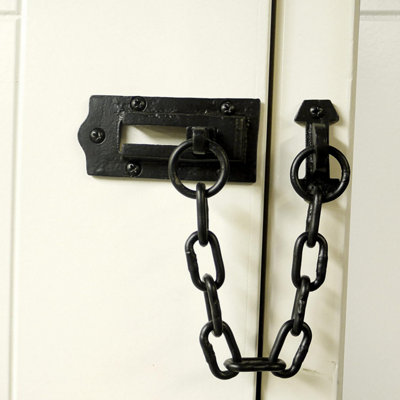 UAP Black Iron Hardware Door Chain - Sliding Door Chain for Front Door ...