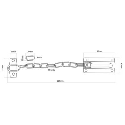 UAP Black Iron Hardware Door Chain - Sliding Door Chain - Front Door ...