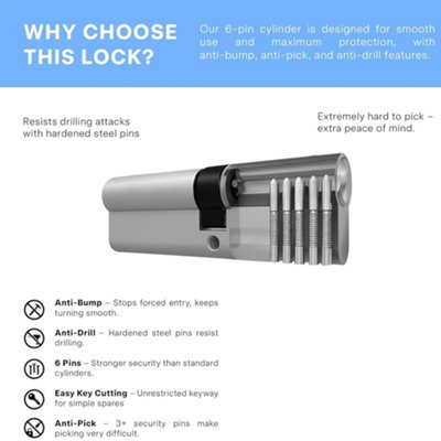 UAP Brass Euro Cylinder Lock - Euro Door Barrel Lock with 3 Keys, Door ...