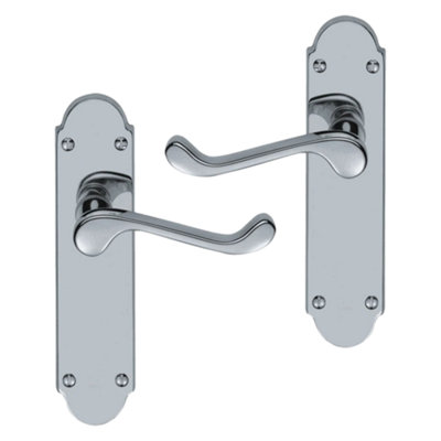 UAP Chelsea Chrome Internal Door Handles Pair- Lever on Backplate Latch Set