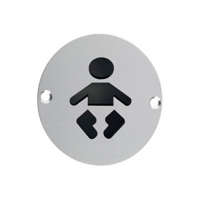 UAP Door Sign - Baby Change - Stainless Steel