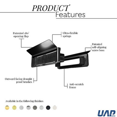UAP Doormaster 10" Black Draught Proof Letterbox for uPVC Composite and ...
