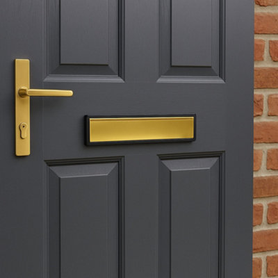 UAP Doormaster 10" Gold Letterplate- Internal & External Letter Box for ...
