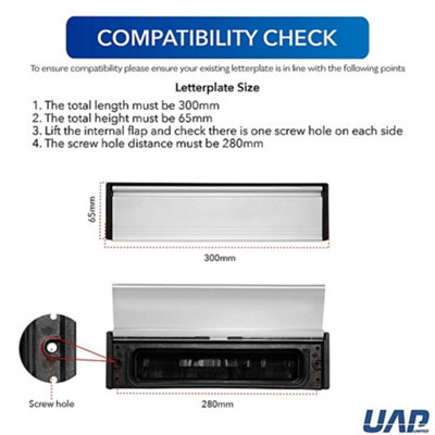 UAP Framemaster 12" Satin Silver Aluminium Draught Proof Letterbox for ...
