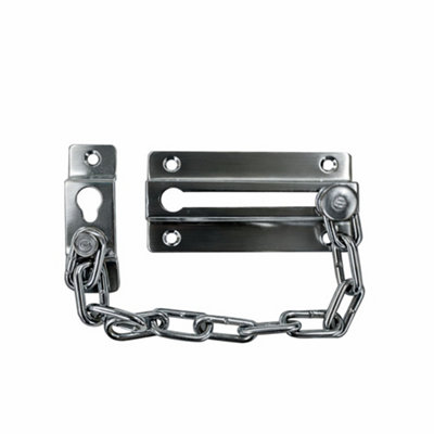 UAP Heavy Duty Sliding Door Security Chain (230mm) Steel, Satin Chrome