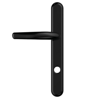 UAP High Security Signature Door Handle Pair 243mm Long Backplate Black