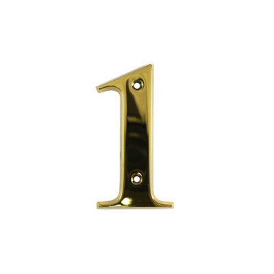 UAP House Number - 1 - PVD Gold - 3 Inch | DIY at B&Q