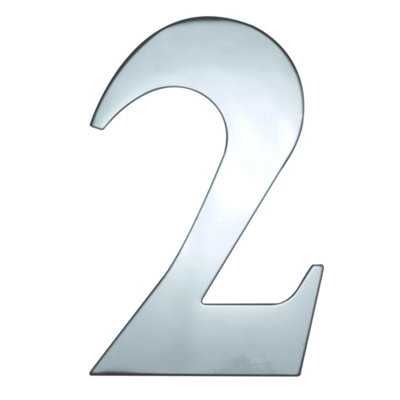 UAP House Number - 2 - Mirror Polished - 3 Inch | DIY at B&Q