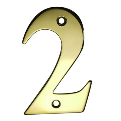 UAP House Number - 2 - PVD Gold - 3 Inch | DIY at B&Q