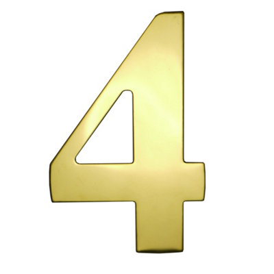 UAP House Number - 4 - PVD Gold - 3 Inch | DIY at B&Q