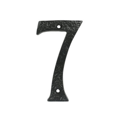 UAP House Number - 7 - Black Cast Iron - 4 Inch | DIY at B&Q
