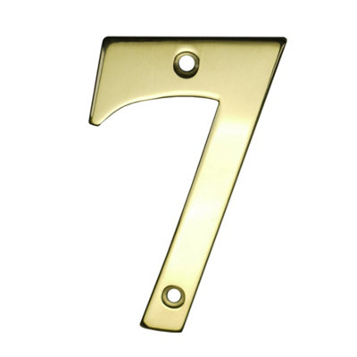 UAP House Number - 7 - PVD Gold - 3 Inch | DIY at B&Q