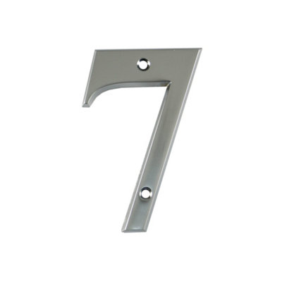 UAP House Number - 7 - Satin Chrome - 3 Inch | DIY at B&Q