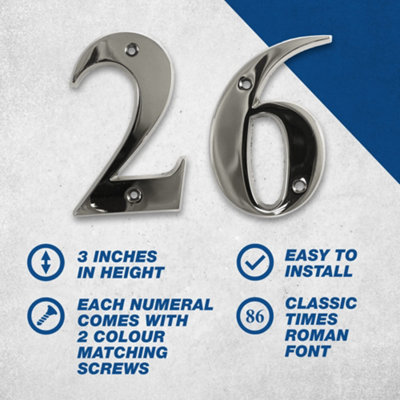 UAP House Number - 8 - Polished Chrome - 3 Inch