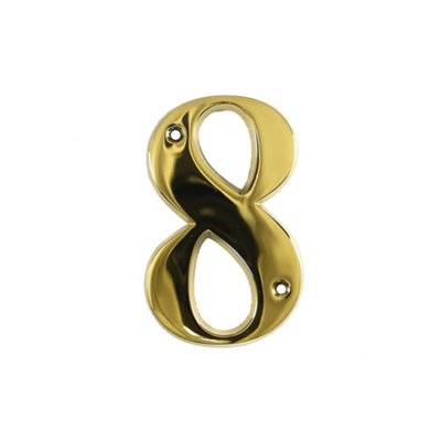 UAP House Number - 8 - PVD Gold - 3 Inch | DIY at B&Q