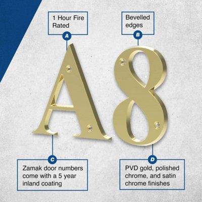 UAP House Number - 8 - PVD Gold - 3 Inch