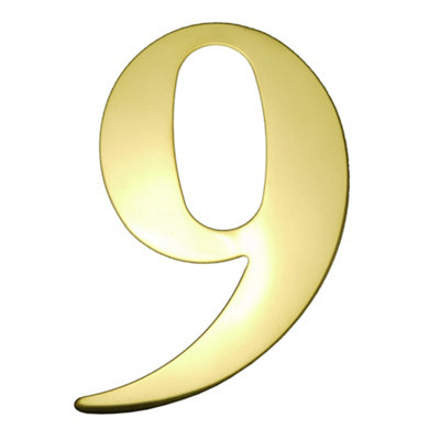 UAP House Number - 9 - PVD Gold - 3 Inch | DIY at B&Q