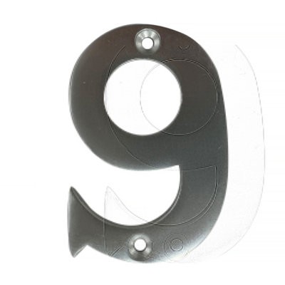 UAP House Number - 9 - Silver - 3 Inch | DIY at B&Q