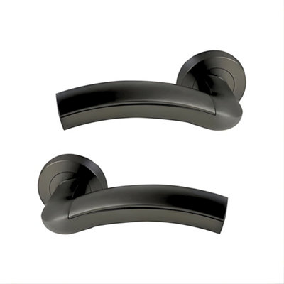 UAP Jade Matt Satin Black Internal Door Handles Pair- Premium Range Zinc Round Rose Lever Design