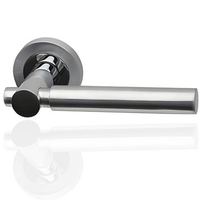 UAP Laser Dual Finish Polished/Satin Chrome Internal Door Handles Pair ...