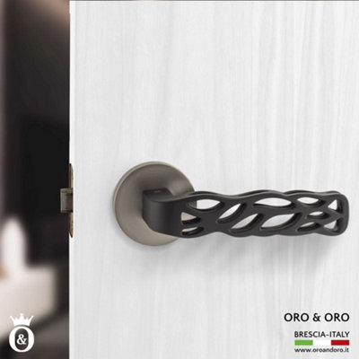 UAP ORO & ORO - Bee Lever - Round Rose Black Door Handle for Internal ...