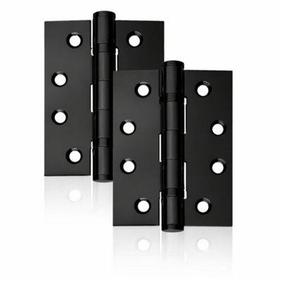 UAP Pack of 2 Black Ball Bearing Door Hinges - 4 Inch (100x75mm ...