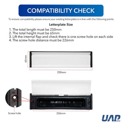 UAP PETIT 10" SATIN SILVER ALUMINIUM DRAUGHT PROOF LETTERBOX FOR UPVC ...