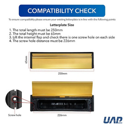 UAP Petit Master 10" Gold Finish Aluminium Draught Proof Letterbox for ...