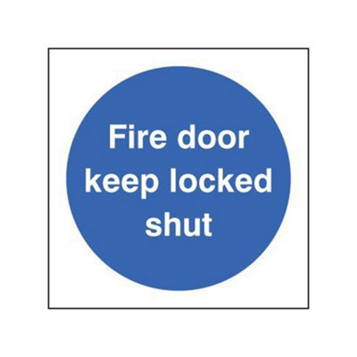 UAP Safety Sign - Fire Door Keep Shut - 80x80mm - Plastic