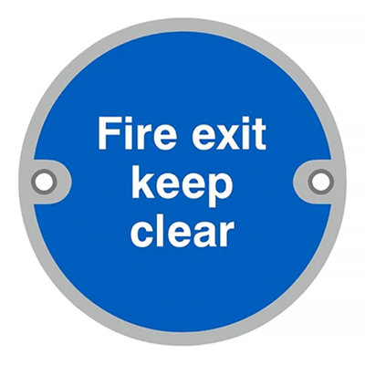 UAP Safety Sign - Fire Exit Keep Clear - Stainless Steel | DIY at B&Q