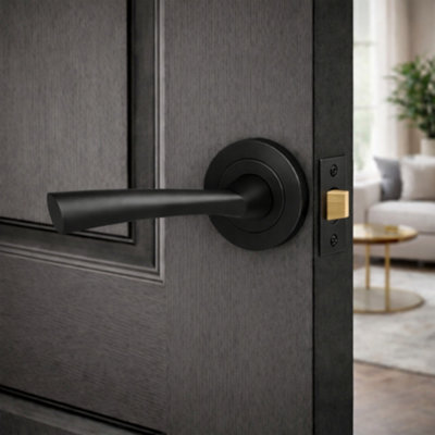 UAP Scimitar Lever on Rose Internal Door Handles Pair Latch Pack with ...