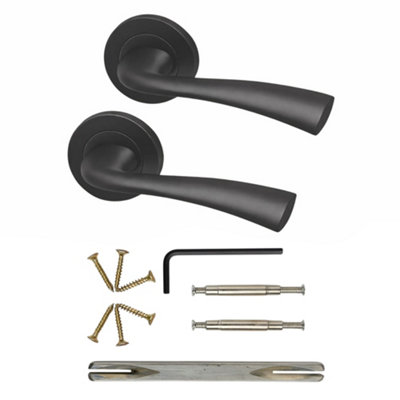 UAP Scimitar Lever on Rose Internal Door Handles Pair Latch Pack with ...