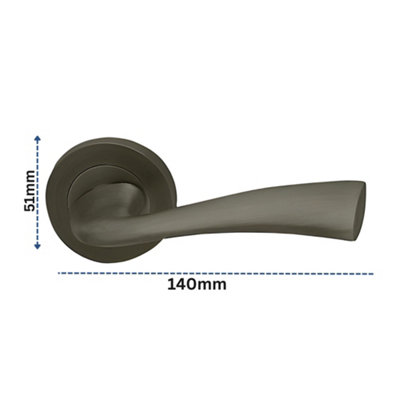UAP Scimitar Lever on Rose Internal Door Handles Pair Latch Pack with ...