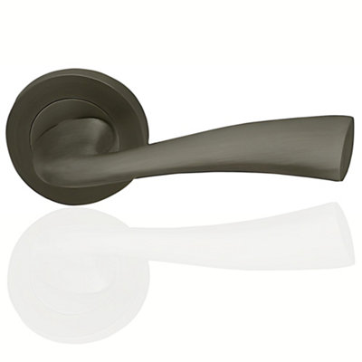UAP Scimitar Metal Grey Internal Door Handles Pair- Premium Range Zinc ...
