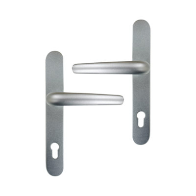 UAP Signature Aluminium Door Handle Pair 243mm Long Backplate Silver ...