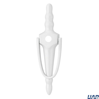 UAP Slimline Victorian Urn Door Knocker 8" White Finish with Spyhole ...