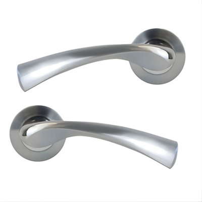 UAP Truro Dual Finish Polished/Satin Nickel Internal Door Handles Pair ...