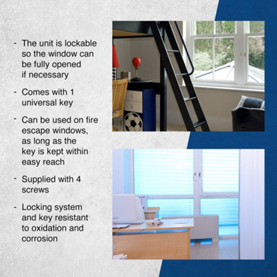 UAP Window Restrictor with Key - Window Safety Locks - 20cm Cable - All ...