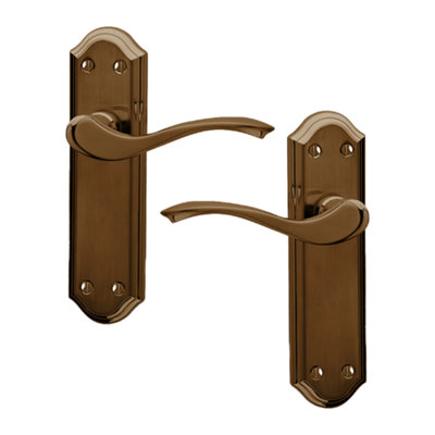UAP Windsor Bronze Internal Door Handles Pair- Lever on Backplate Latch Set