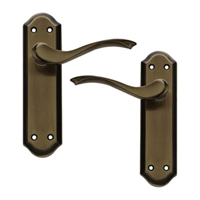 UAP York Polished Bronze Internal Door Handle Pair- Lever on Backplate ...