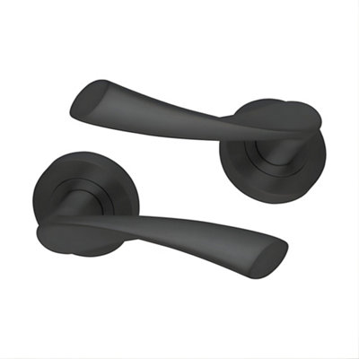 UAP Zeta Matt Black Aluminium Body Internal Door Handles Pair- Lever on ...