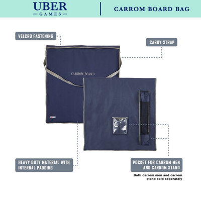 Uber Games Padded Canvas Junior Carrom Board Storage Carry Bag