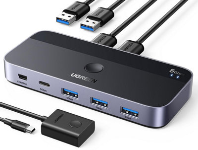 Ugreen USB 3.0 Switch,2 In 4 Output Switcher,2 Computers Share Type C ...
