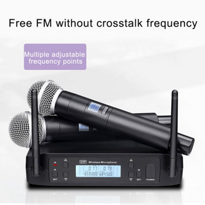 UHF Wireless Microphone System - Professional Metal Dual Handheld Mics
