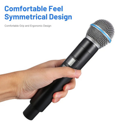 UHF Wireless Microphone System - Professional Metal Dual Handheld Mics