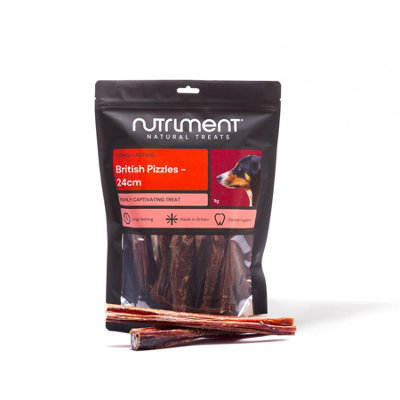 UK Beef Pizzles "Bully Sticks" (1kg-24cm) Natural High Protein Low Fat ...