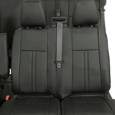 UK Custom Covers Block Stitch Leatherette Front and Rear Seat Covers ...